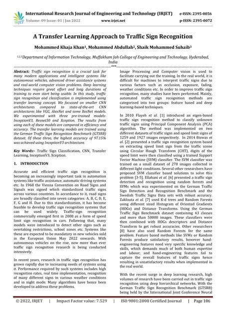 Traffic sign recognition | PPTX