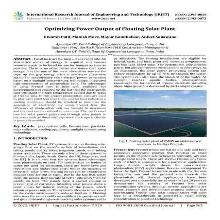 FLOATING SOLAR PV PLANT | PDF
