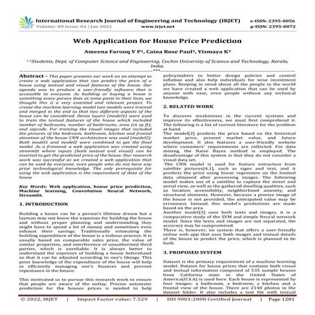Web Application for House Price Prediction | PDF
