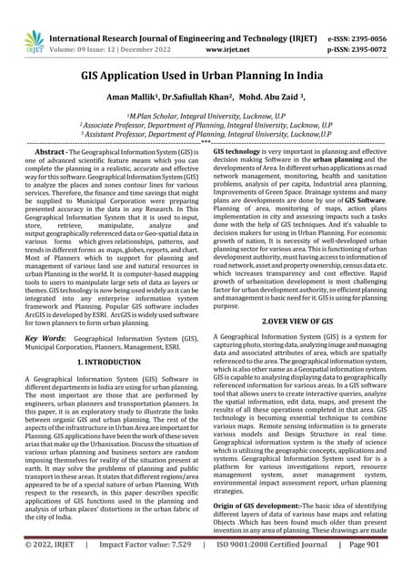 Application of gis in urban planning | PPT