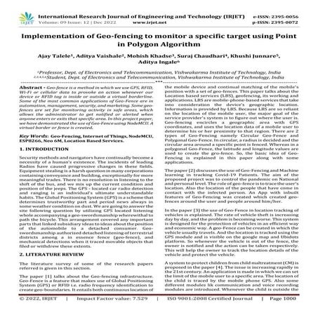 Implementation of Geo-fencing to monitor a specific target using Point ...