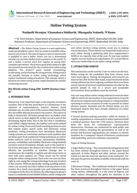 Online voting system project | DOCX