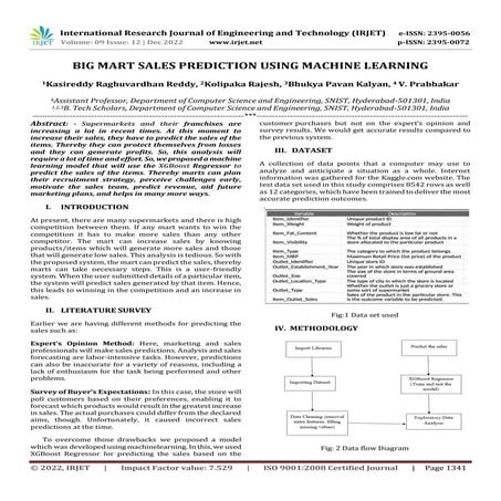 BIG MART SALES PREDICTION USING MACHINE LEARNING | PDF