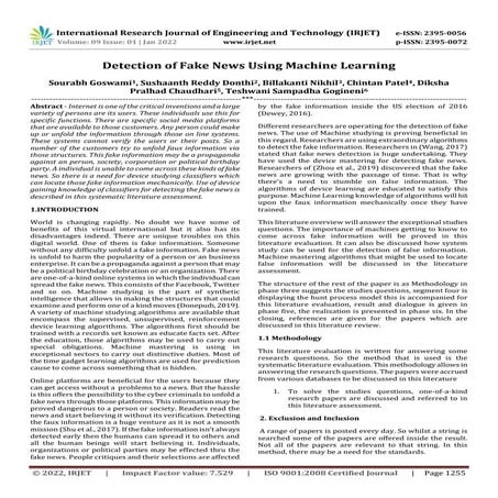 Detection of Fake News Using Machine Learning | PDF