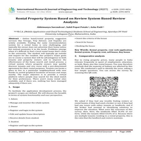 Rental Property System Based on Review System Based Review Analysis | PDF