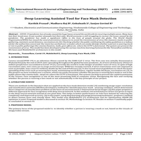 Deep Learning Assisted Tool for Face Mask Detection | PDF