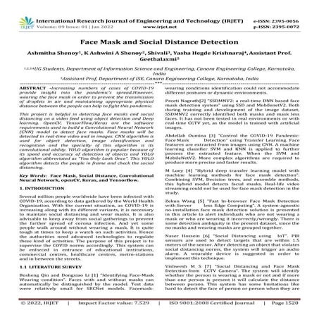 Face Mask and Social Distance Detection | PDF