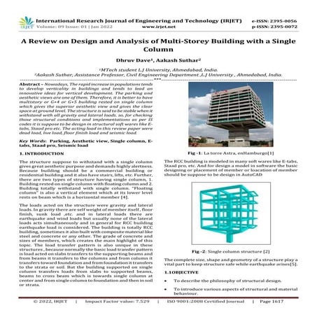 A Review on Design and Analysis of Multi-Storey Building with a Single ...
