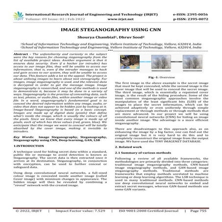 IMAGE STEGANOGRAPHY USING CNN | PDF