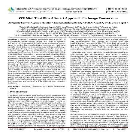 VCE Mini Tool Kit – A Smart Approach forImage Conversion | PDF