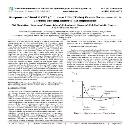 Response of Steel & CFT (Concrete Filled Tube) Frame Structures with ...