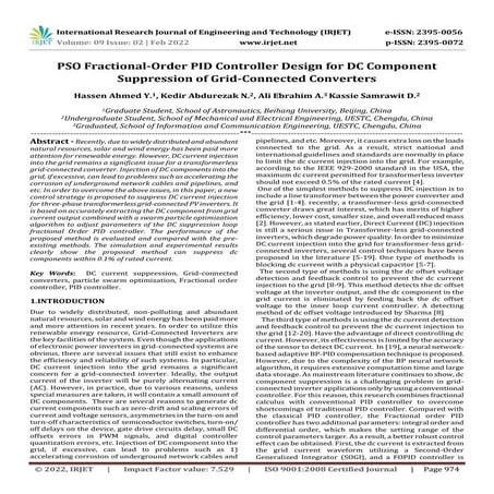 PSO Fractional-Order PID Controller Design for DC Component Suppression ...