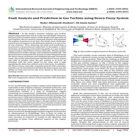 Fault Analysis and Prediction in Gas Turbine using Neuro-Fuzzy System | PDF