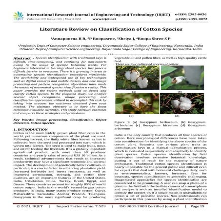 Literature Review on Classification of Cotton Species | PDF