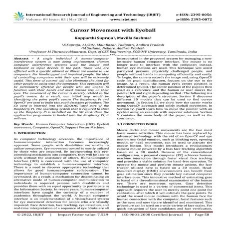 Cursor Movement With Eyeball Pdf 