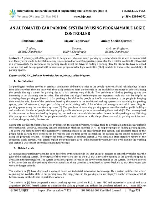 SMART CAR-PARKING SYSTEM USING IOT | PPTX