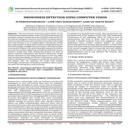 Drowsiness Detection Using Computer Vision Pdf