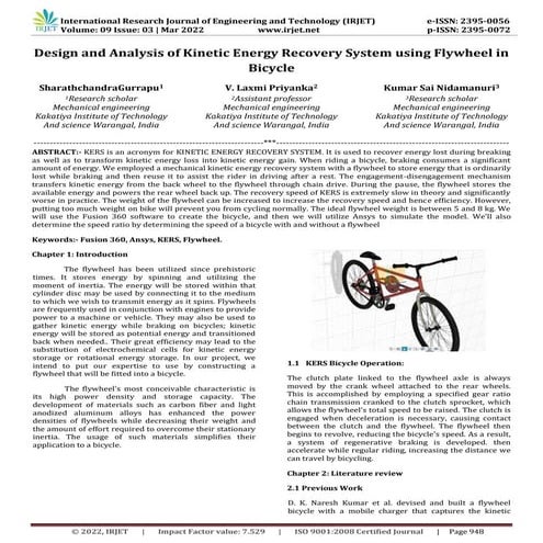 Design and Analysis of Flywheel based Kinetic Energy Recovery System | PDF