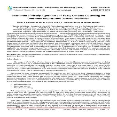 Enactment Of Firefly Algorithm And Fuzzy C Means Clustering For Consumer Request And Demand