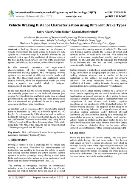 Anti lock braking (ABS) Model based Design in MATLAB-Simulink | PDF