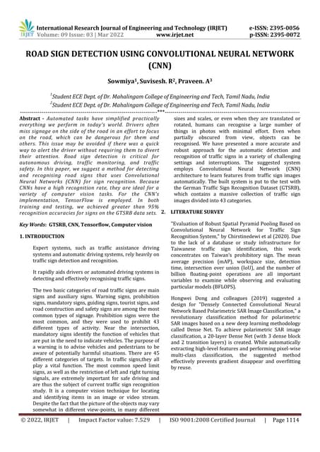 Traffic sign recognition | PPTX