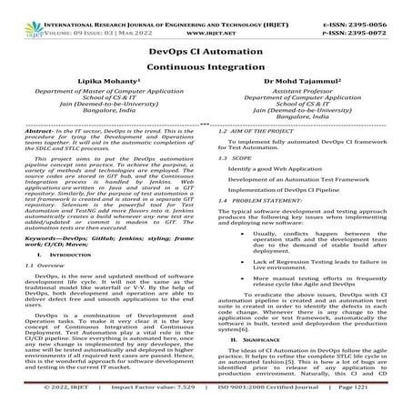 Devops Ci Automation Continuous Integration Pdf