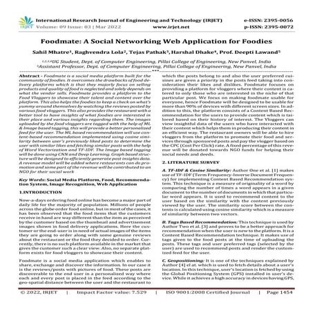 Foodmate: A Social Networking Web Application for Foodies | PDF