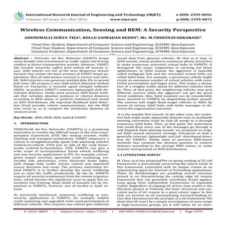 Wireless Communication, Sensing and REM: A Security Perspective | PDF | Information and Network ...