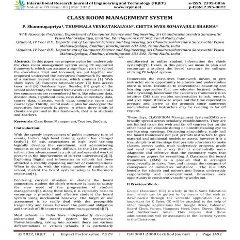 CLASS ROOM MANAGEMENT SYSTEM | PDF