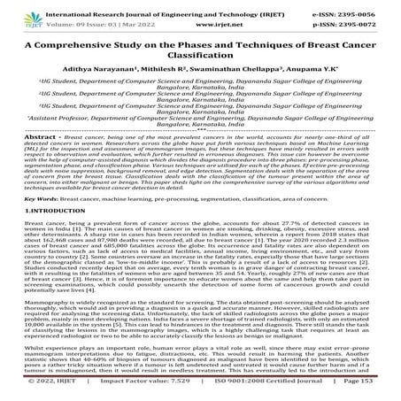 A Comprehensive Study on the Phases and Techniques of Breast Cancer ...