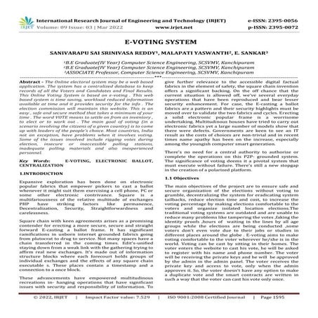 E-VOTING SYSTEM | PDF