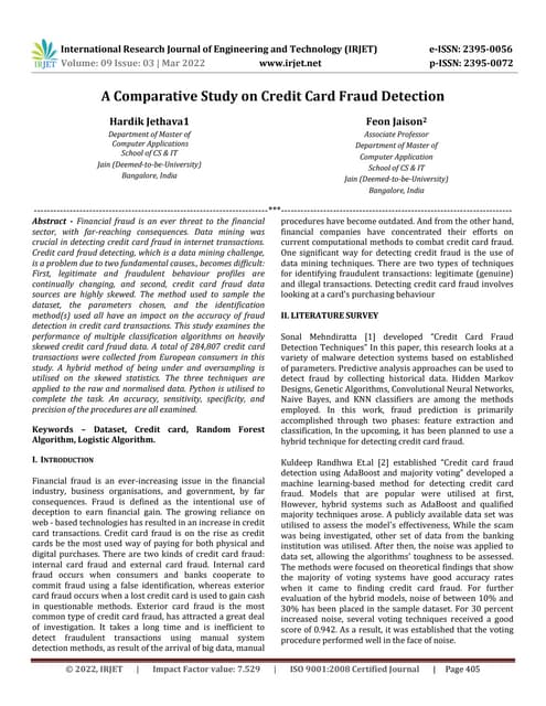 Credit card fraud detection through machine learning | PDF