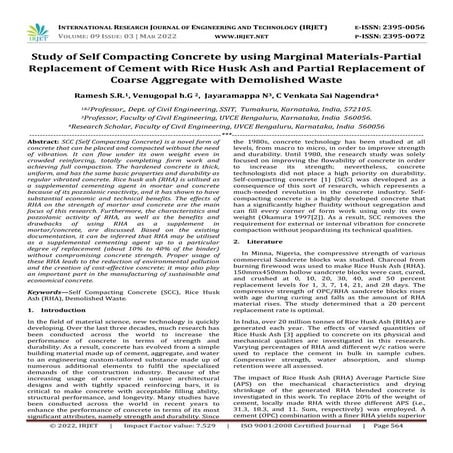 Study of Self Compacting Concrete by using Marginal Materials-Partial ...