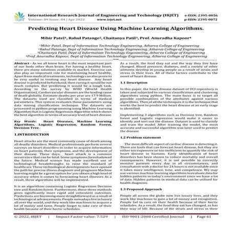Predicting Heart Disease Using Machine Learning Algorithms Pdf
