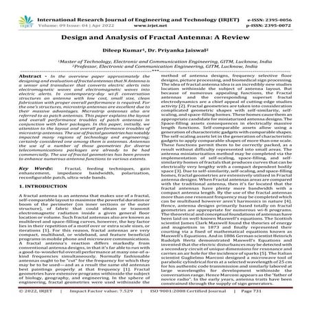 Design and Analysis of Fractal Antenna: A Review | PDF