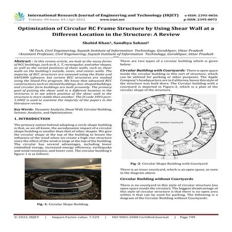 Optimization of Circular RC Frame Structure by Using Shear Wall at a ...