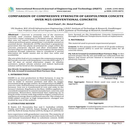 COMPARISON OF COMPRESSIVE STRENGTH OF GEOPOLYMER CONCETE OVER M25 ...