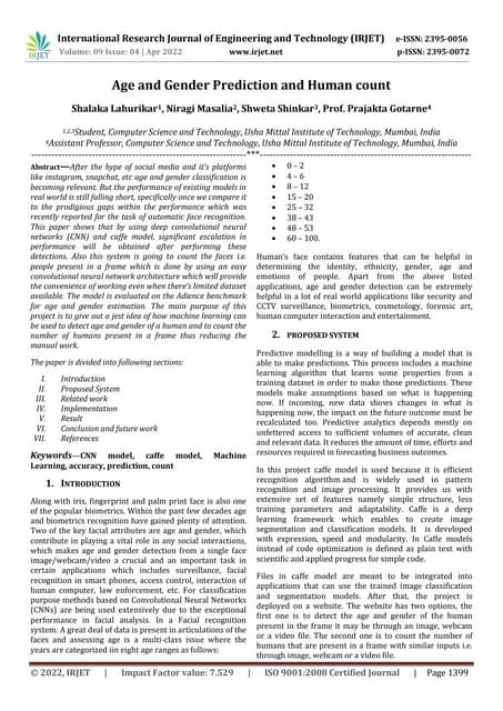 Age And Gender Detection Using Deep Learning Pptx Nutrition Healthy Living