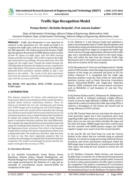 Trafficsignrecognitionusingcnn Pptpptx Artificial Intelligence Technology And Computing