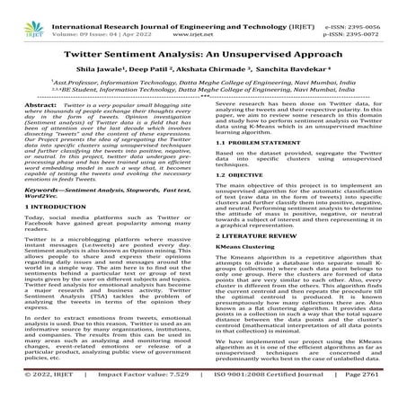 Twitter Sentiment Analysis: An Unsupervised Approach | PDF