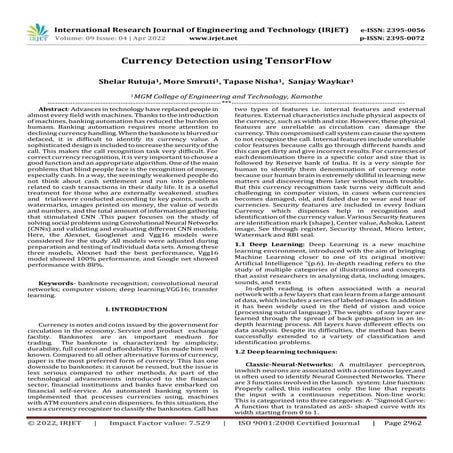 Currency Detection using TensorFlow | PDF | Currencies | Economy