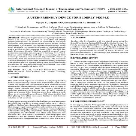 A USER-FRIENDLY DEVICE FOR ELDERLY PEOPLE | PDF