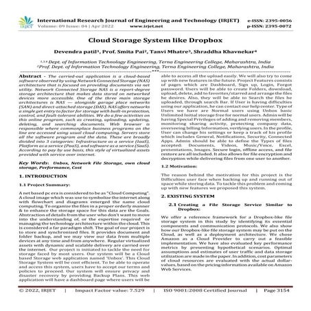 Cloud Storage System like Dropbox | PDF | Cloud Computing | Internet