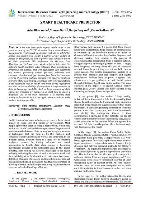 Virtual Expert -Disease Prediction Using Machine Learning | PDF