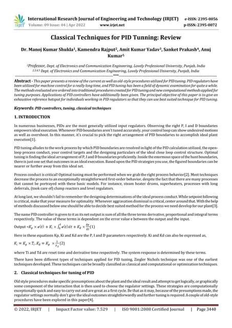 Ziegler Nichols Method for PID Controller Tuning | PDF
