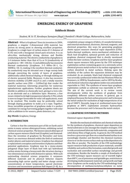 Synthesis Of Graphene Pptx Chemistry Science