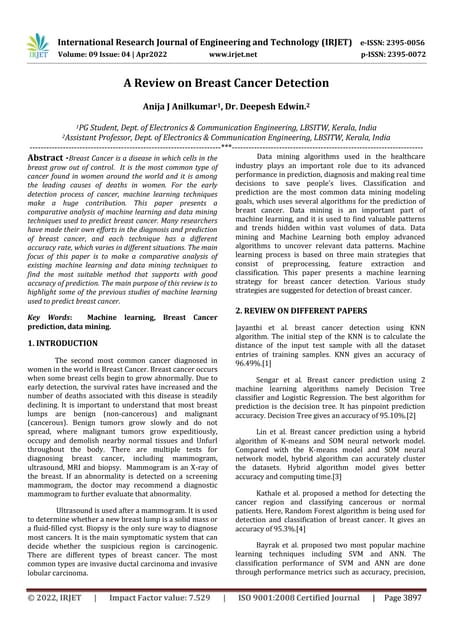 project-ppt-on-breast-cancer-prediction-using-ml | PPTX