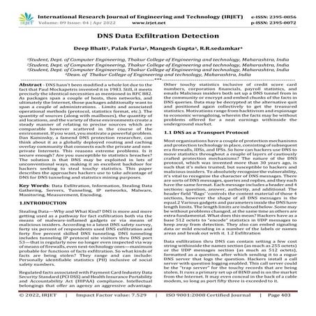 Dns Data Exfiltration Detection Pdf