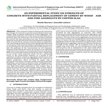 AN EXPERIMENTAL STUDY ON STRENGTH OF CONCRETE WITH PARTIAL REPLACEMENT OF CEMENT BY WOOD ASH AND ...