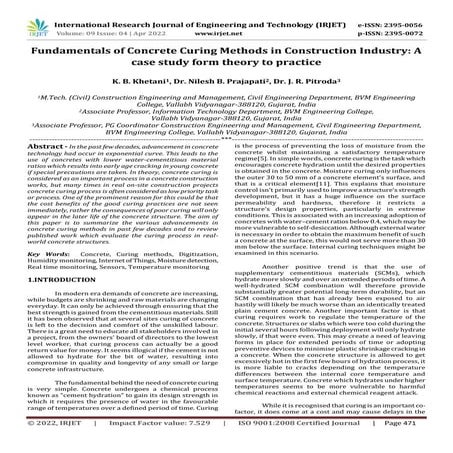 Fundamentals of Concrete Curing Methods in Construction Industry: A ...